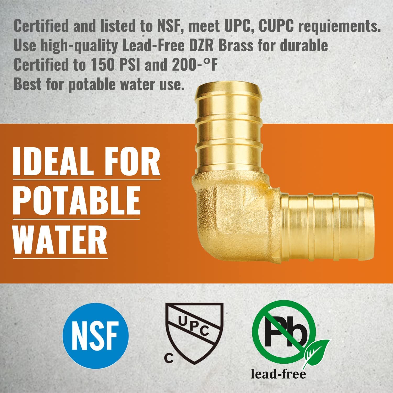Snapklik.com : Pex Fittings 1/2 Inch, 50-Pack 1/2 Pex 90 Degree Elbow ...