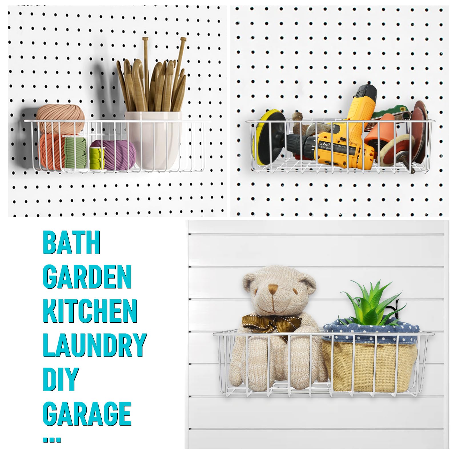 Snapklik.com : Pegboard Hooks Organizers - Peg Board Baskets Clear Cups ...