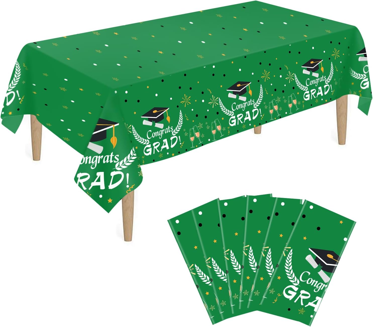 Amazon.com: tujol 6 Pack Graduation Tablecloths 54"x108" Plastic Class ...