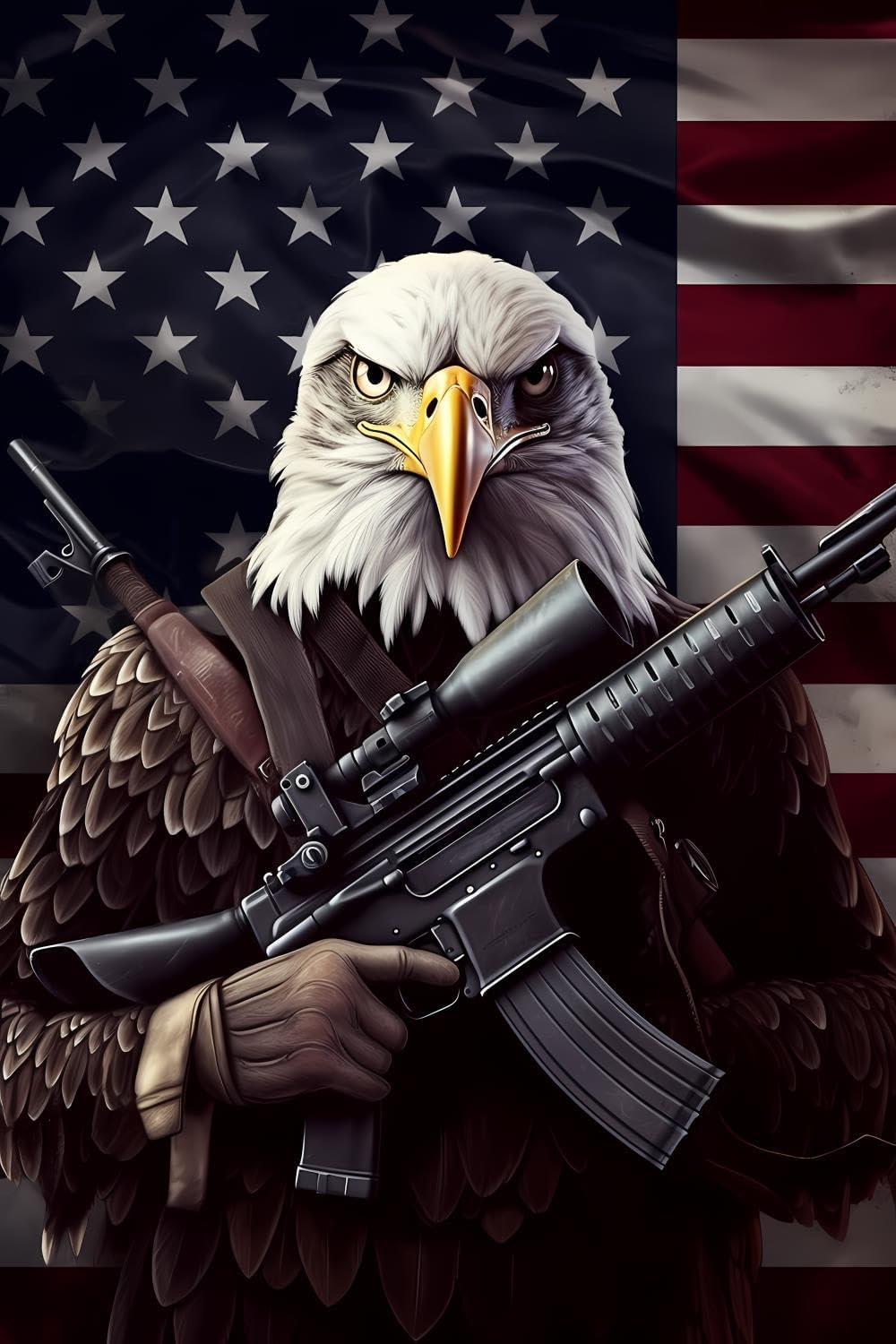 Amazon.com: GUAIEUW Diamond Painting Kits Eagle Warrior with a Gun ...