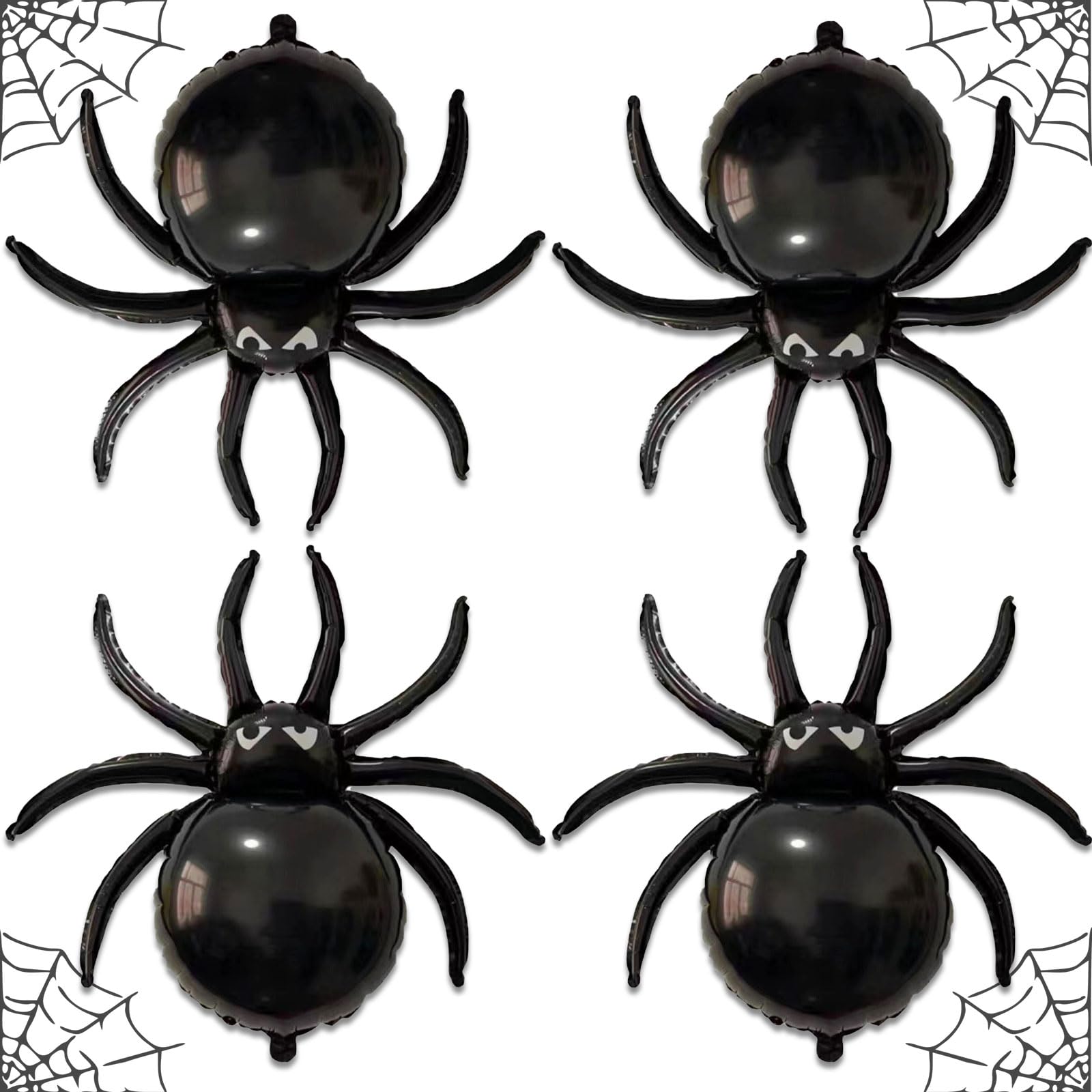 Amazon.com: Spider Foil Balloons, 4Pcs Black Halloween Spider Balloons ...