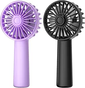 Amazon.com: KIDEE Mini Portable Fan, 2 Pack Small Handheld Fan with 3 ...