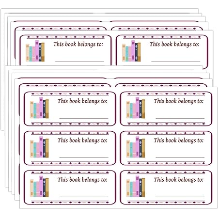 Amazon.com : This Book Belongs to Stickers,1 x 2.5 Inch Book Plates ...