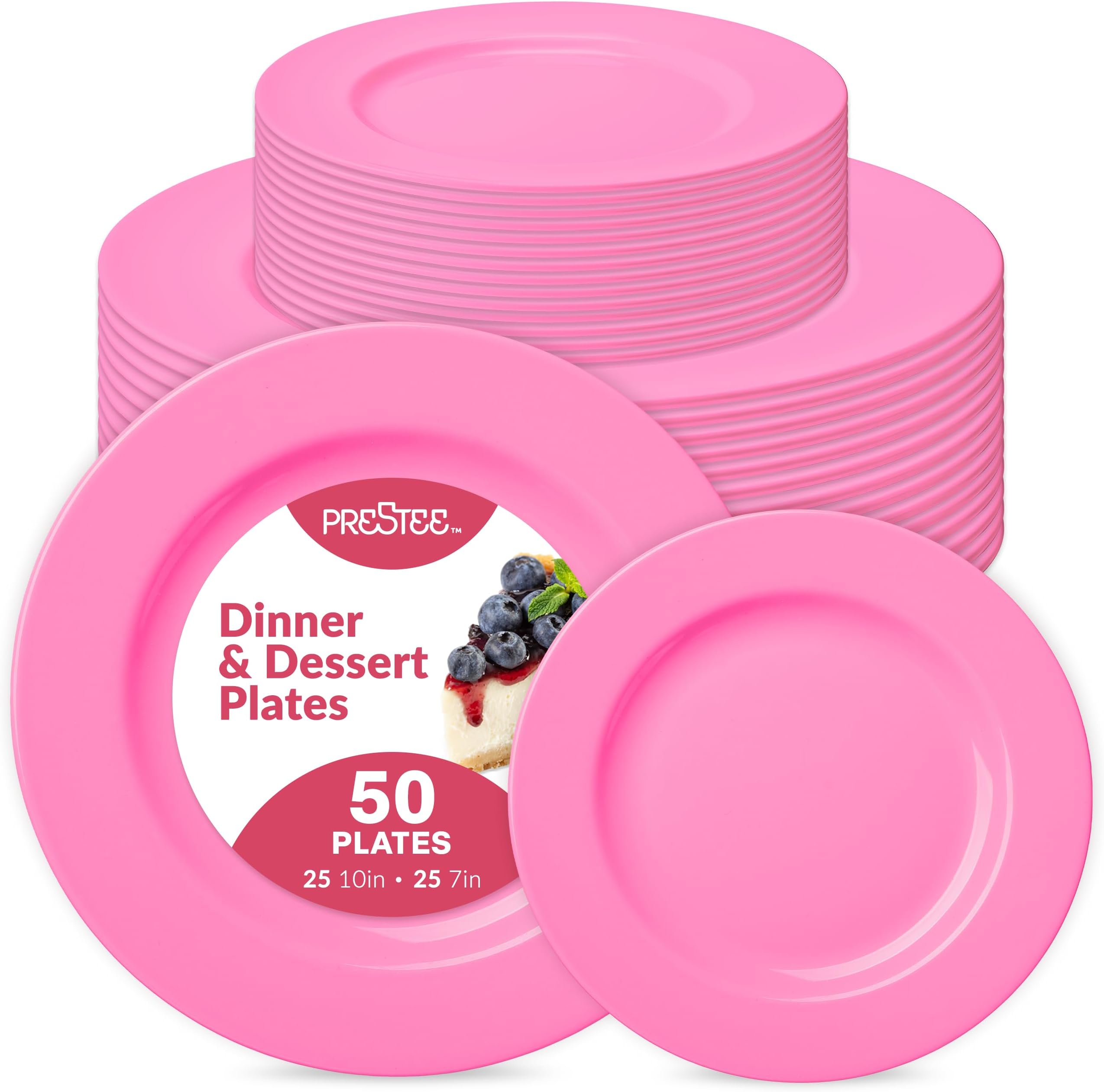 Amazon.com: Vibrant Round Bright Pink Plastic Plates - 9" (10 Packs of ...