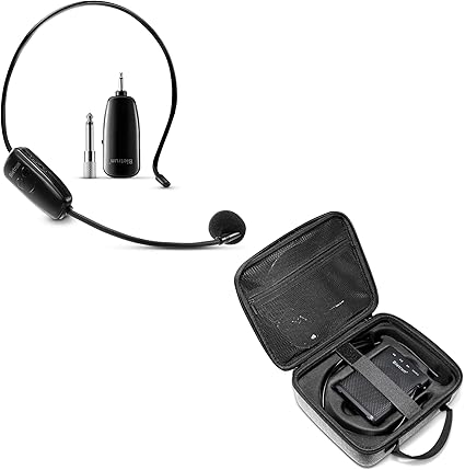 Amazon.com: Bietrun Wireless Microphone Headset WXM01 with Portable ...