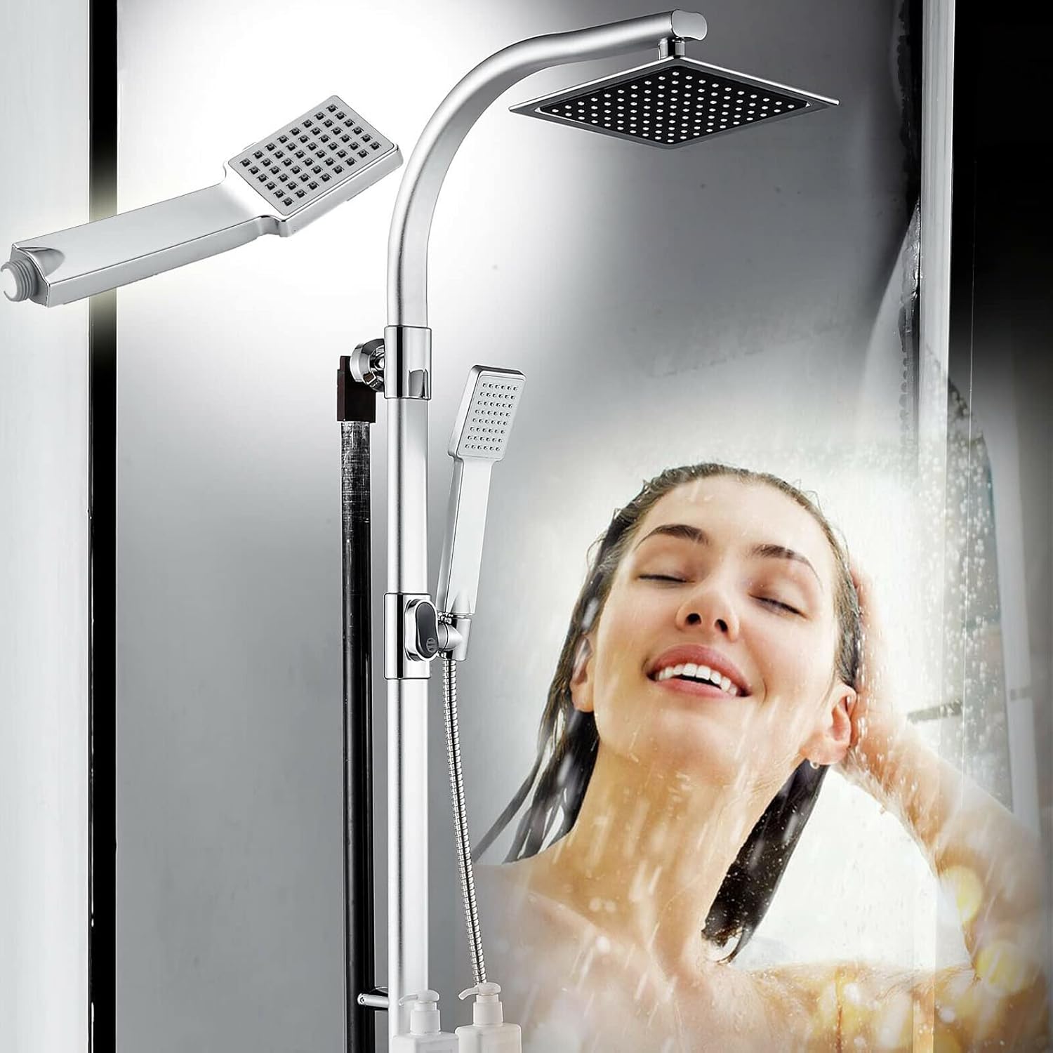 Kit de douche avec pommeau de douche, pommeau de douche avec support ...