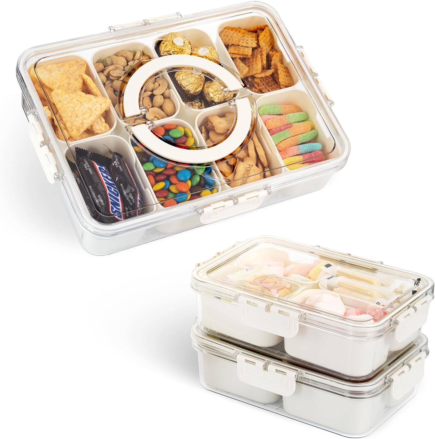 Amazon.com | REMEIT Snackle Box Container with 2 Serving Tray ...