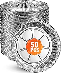 50 Packs Disposable Foil Baking Trays, Aluminium Foil Tray Containers ...