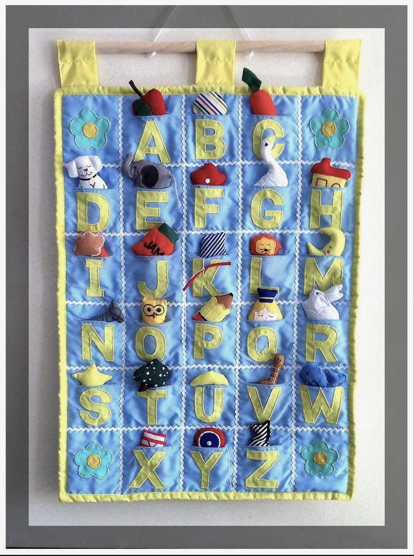 Amazon.com : Alphabet Wall Hanging Light Blue : Nursery Wall Decor : Baby