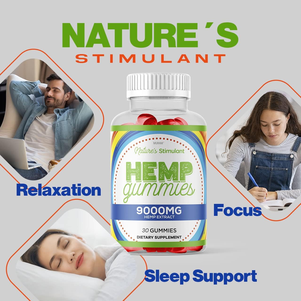 Gomitas de cáñamo estimulante de la naturaleza Nature S cáñamo Gummys ...