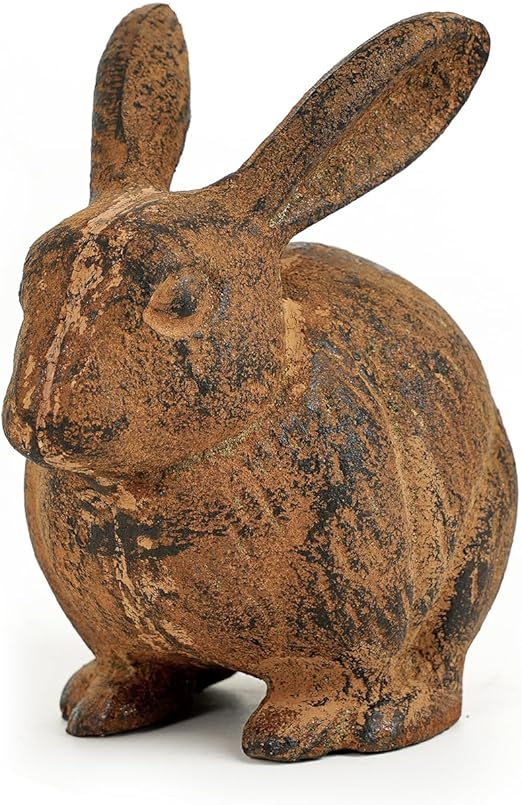Amazon.com: Sungmor Cast Iron Rabbit Statue, Vintage Animal Collection ...