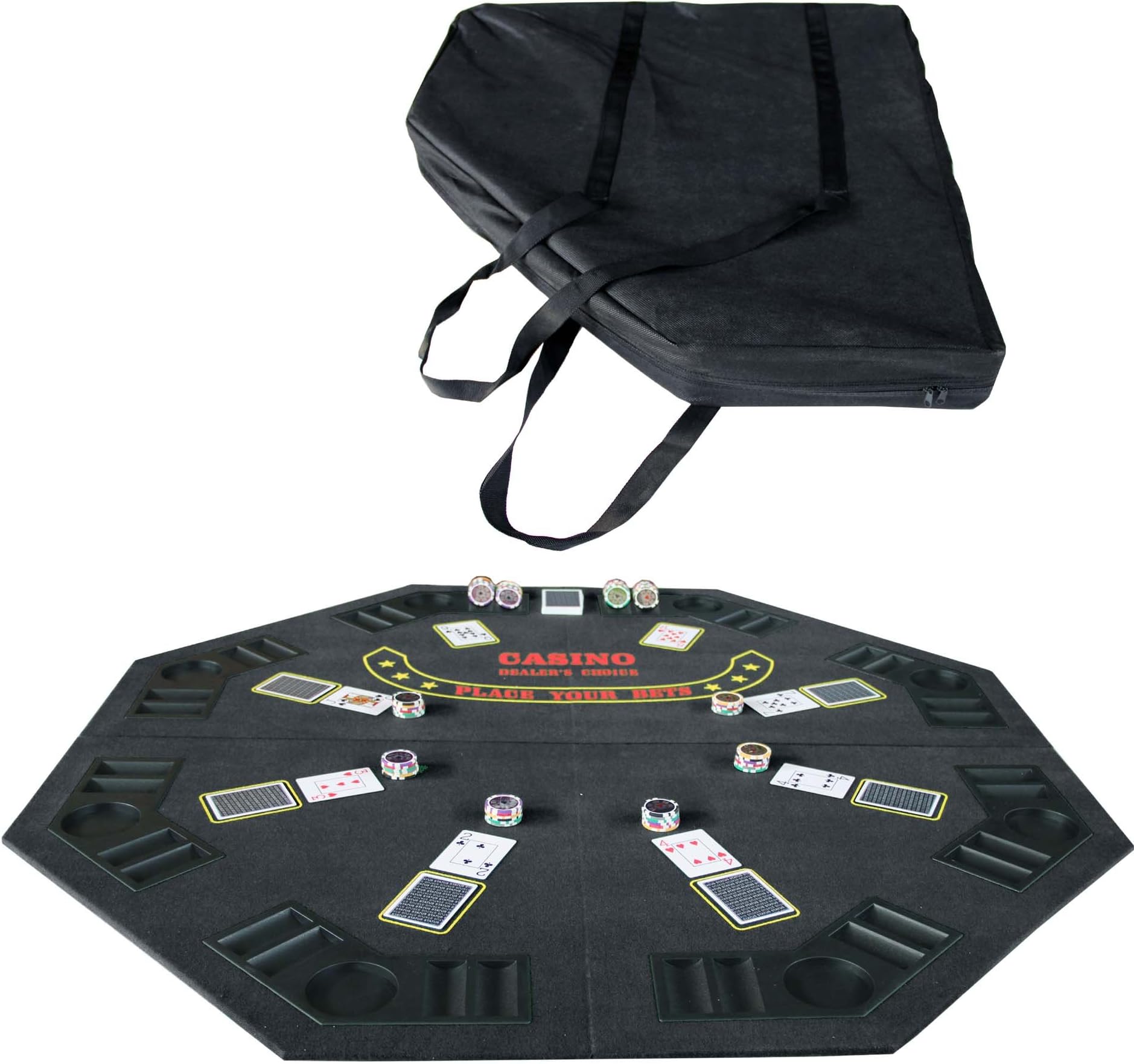 Amazon.com: INO Design Portable Casino Texas Holdem Poker Mat Tabletop ...