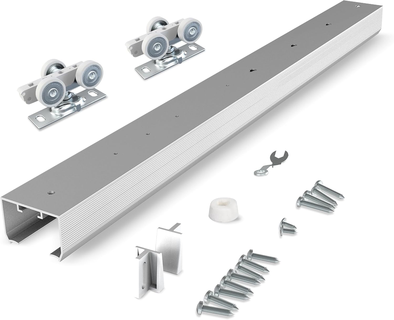 BARNSMITH 8FT Pocket Door Kit, Pocket Door Hardware 92", Durable Pocket ...