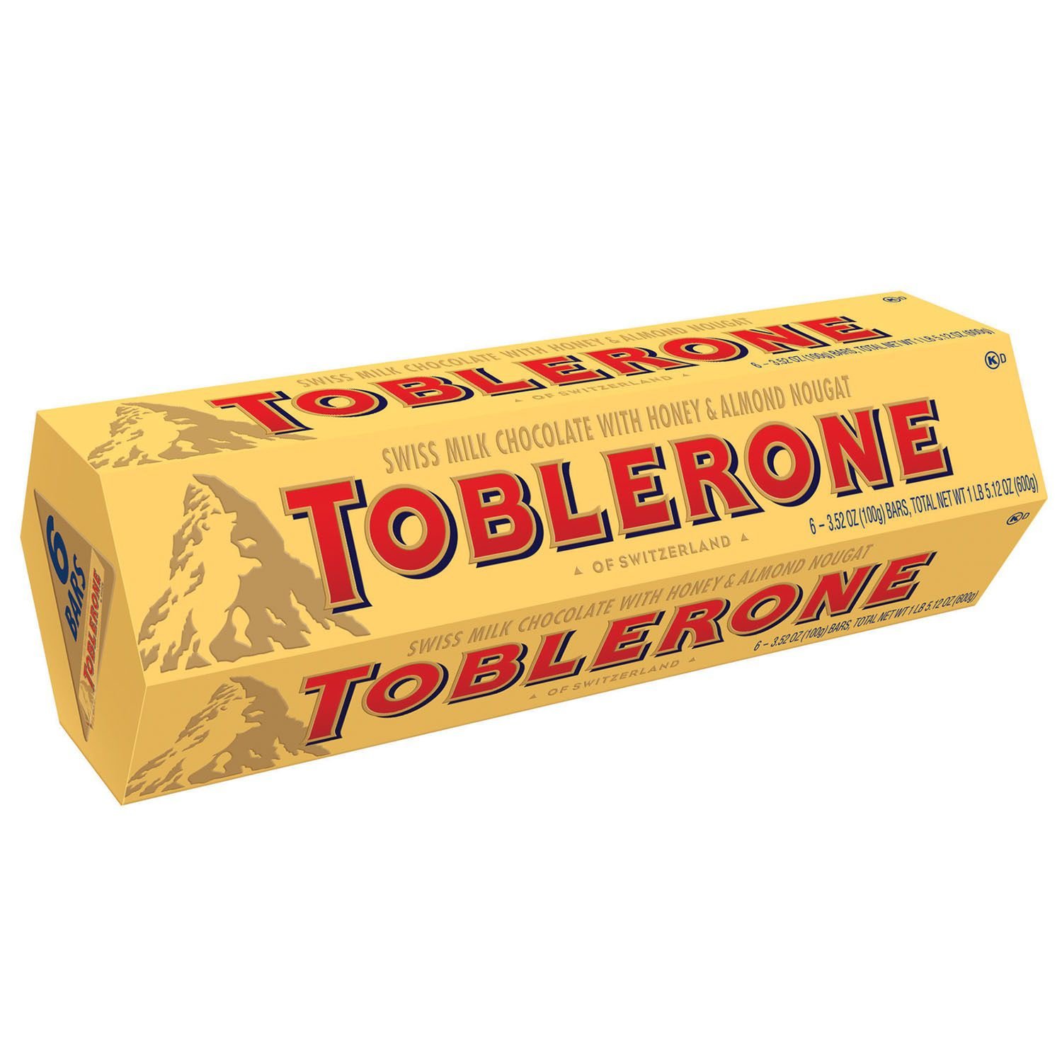 TOBLERONE Paquete de 2 unidades de 6 – 3.5 onzas (12 barras totales) de ...
