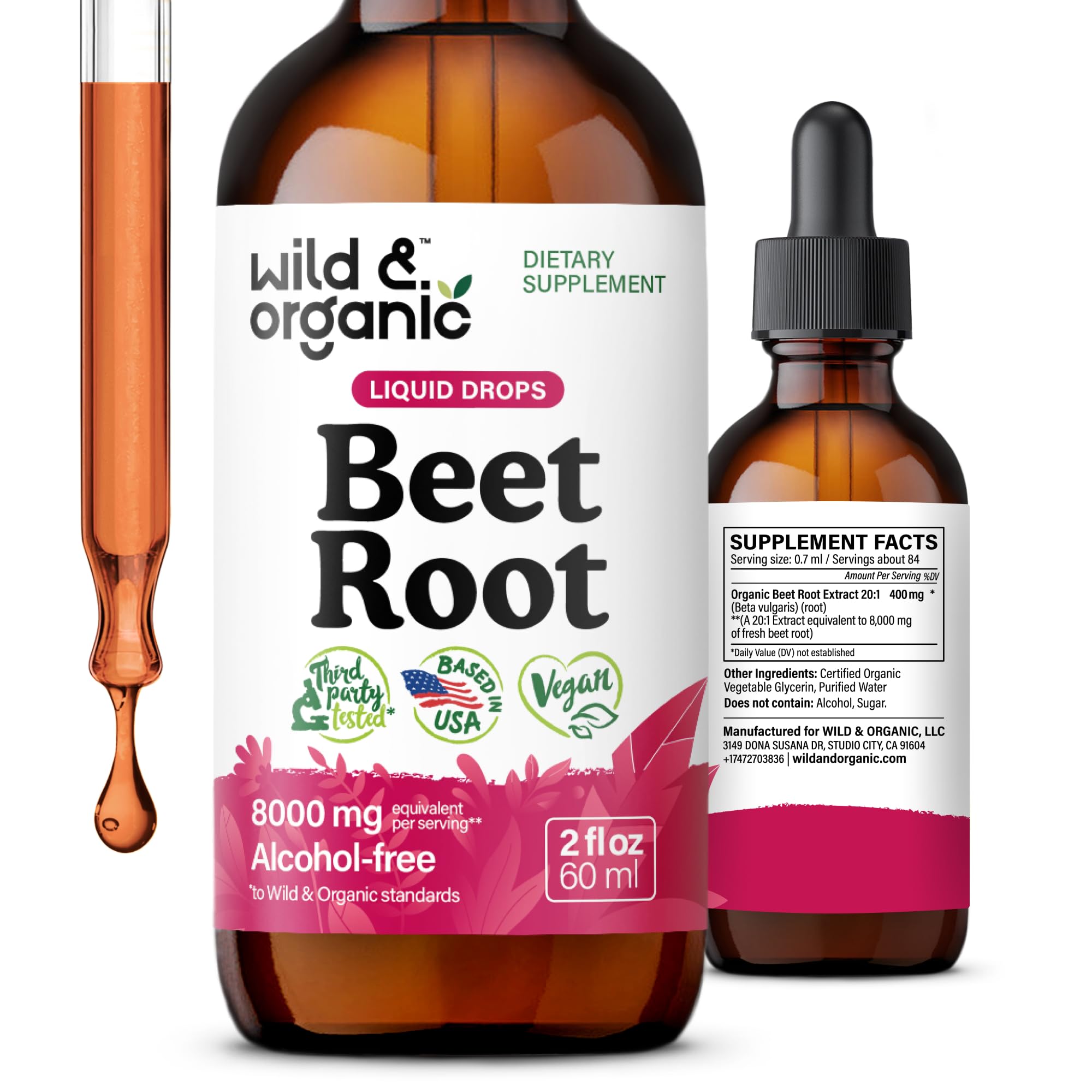 Amazon.com: Wild & Organic Beet Root Tincture - 8000 mg Fresh Beetroot ...