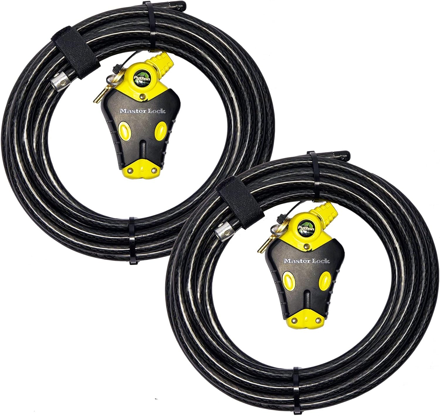 Master Lock - Two 20 ft Python Adjustable Cable Locks Keyed Alike ...