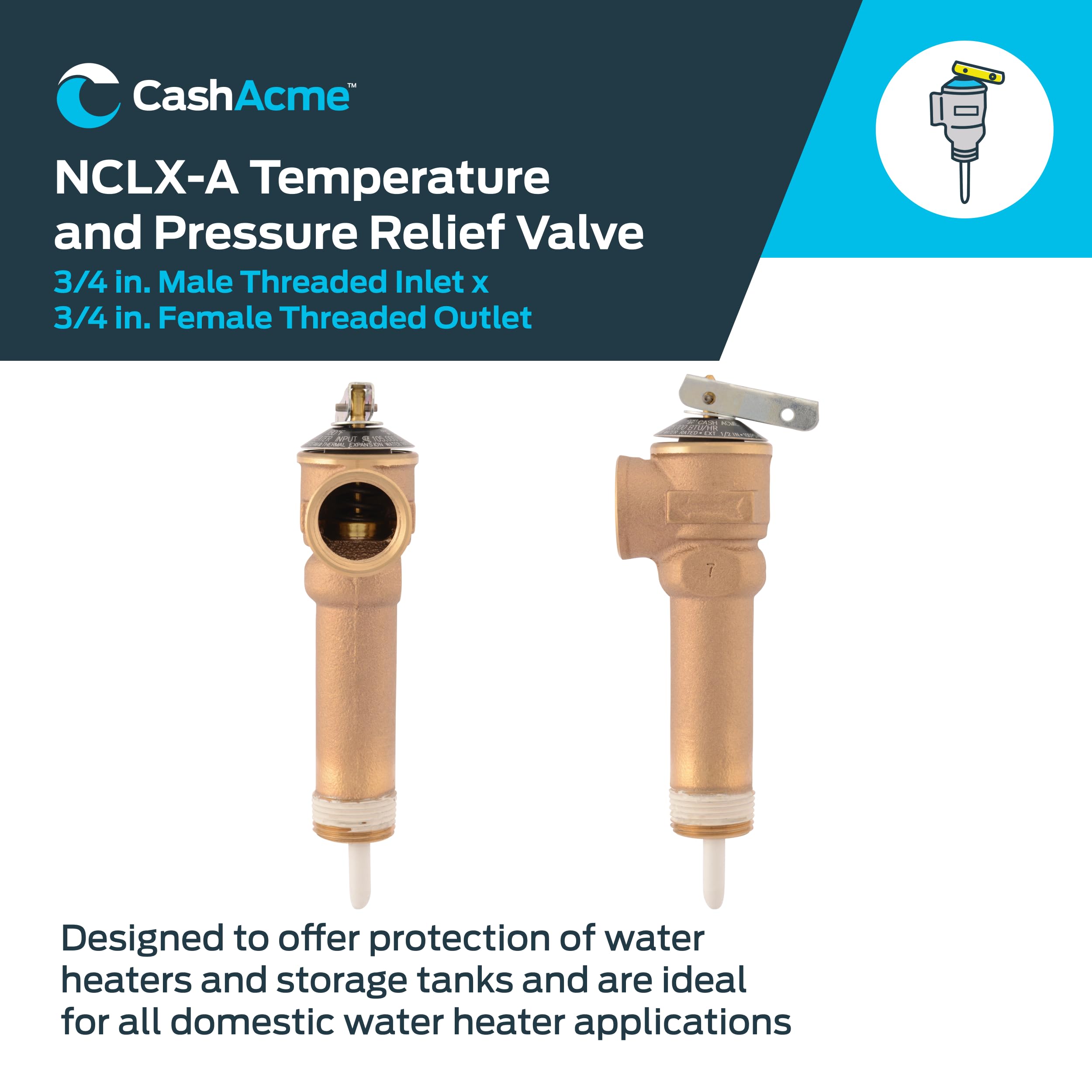Snapklik.com : Cash Acme 3/4 Inch NCLX-A Temperature And Pressure ...