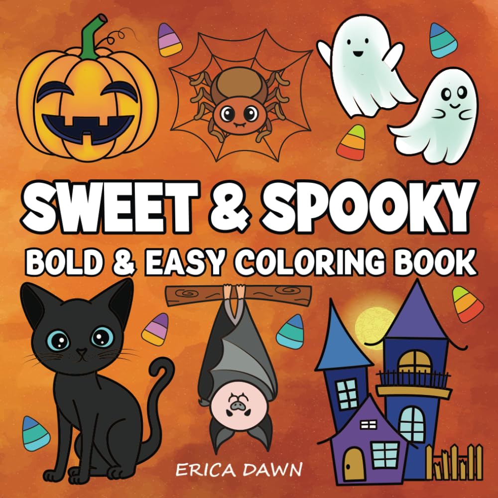 Amazon.com: Sweet & Spooky: Bold & Easy Coloring Book for Adults and ...
