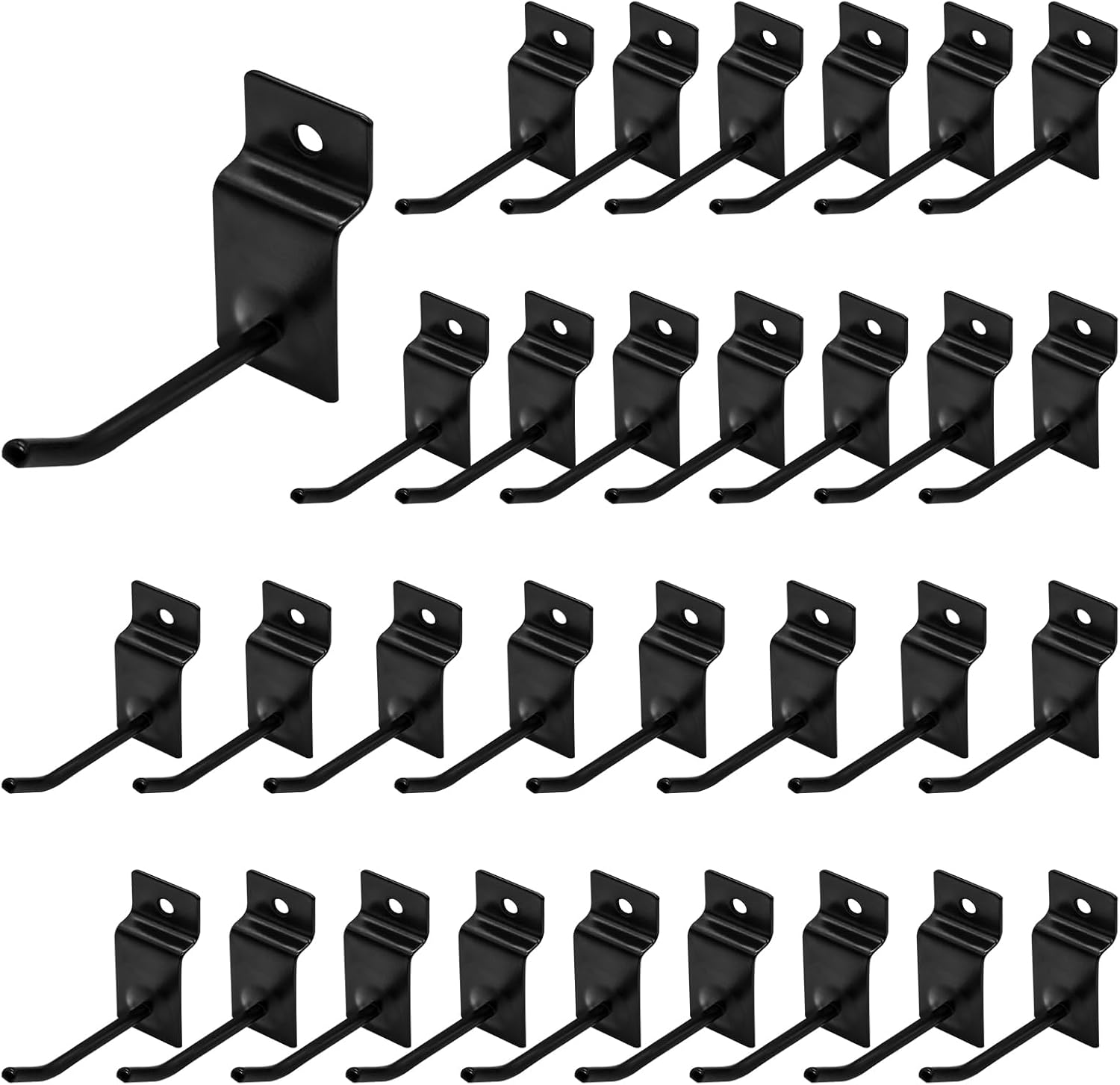Yauhar 30Pcs 2 Inch Black Slatwall Panel Hooks, Heavy Duty Slat Wall ...