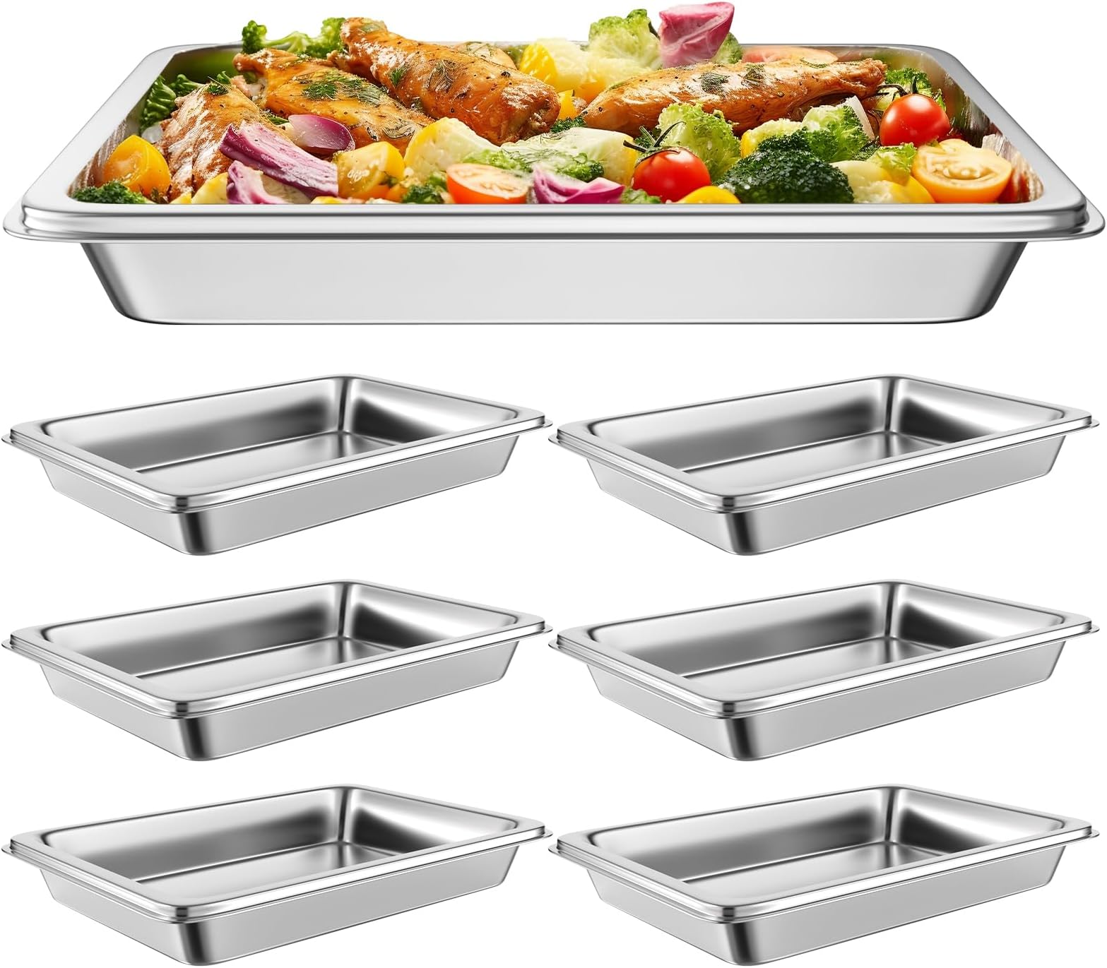 Amazon.com: Takywep 6 Pack Full Size Food Pan, Commercial Catering ...