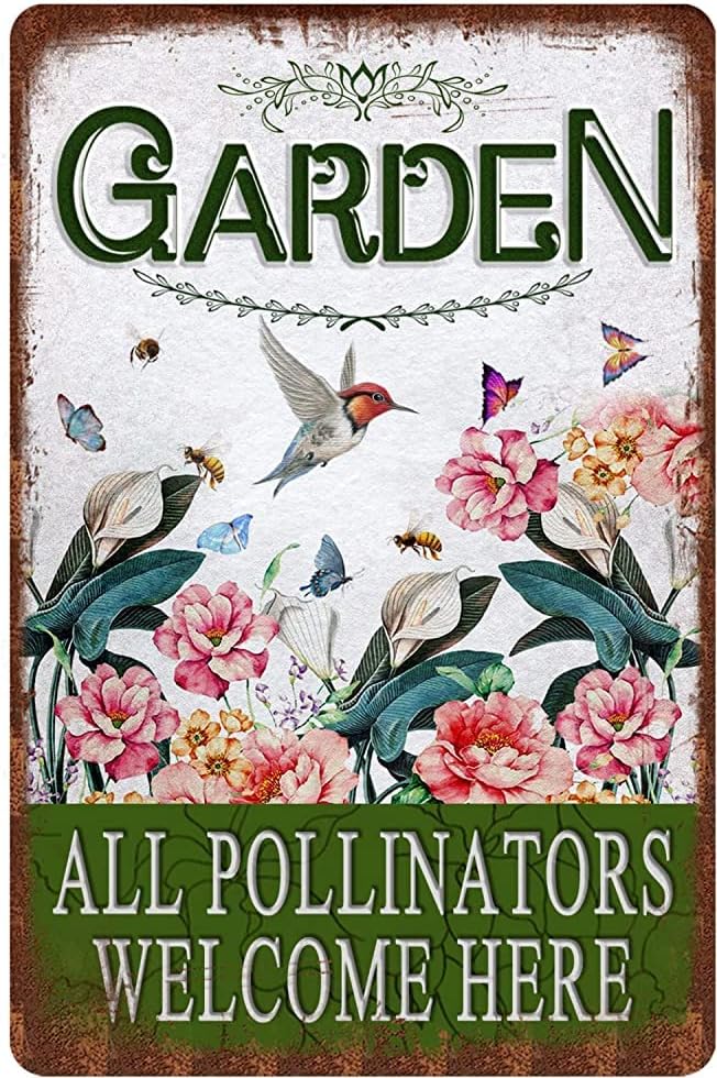 Amazon.com : Vintage Garden Tin Signs - Retro Backyard Wall Decor Metel ...