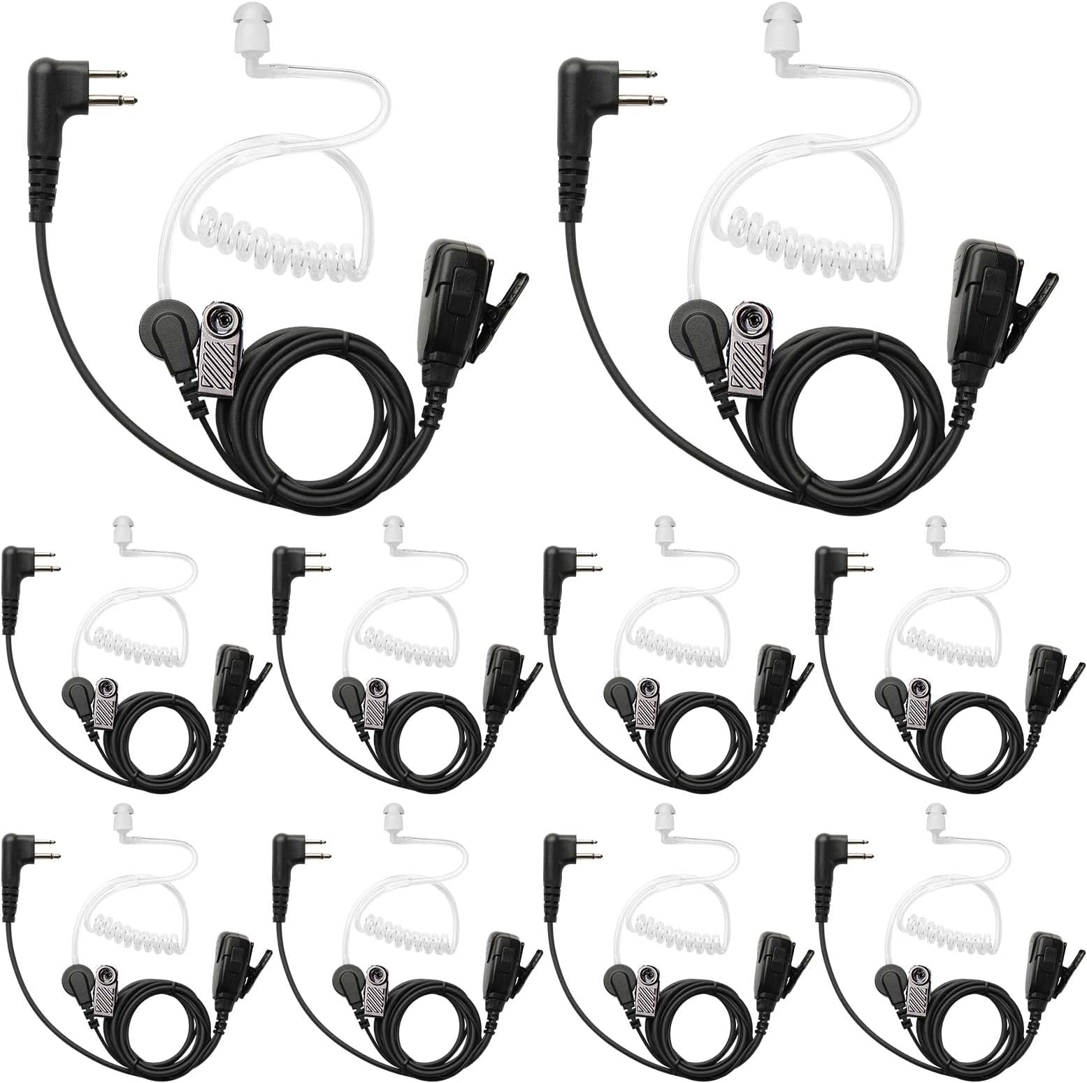 Amazon.com: ERIPHA 2 Pin Walkie Talkie Earpiece with PTT Mic and Air ...