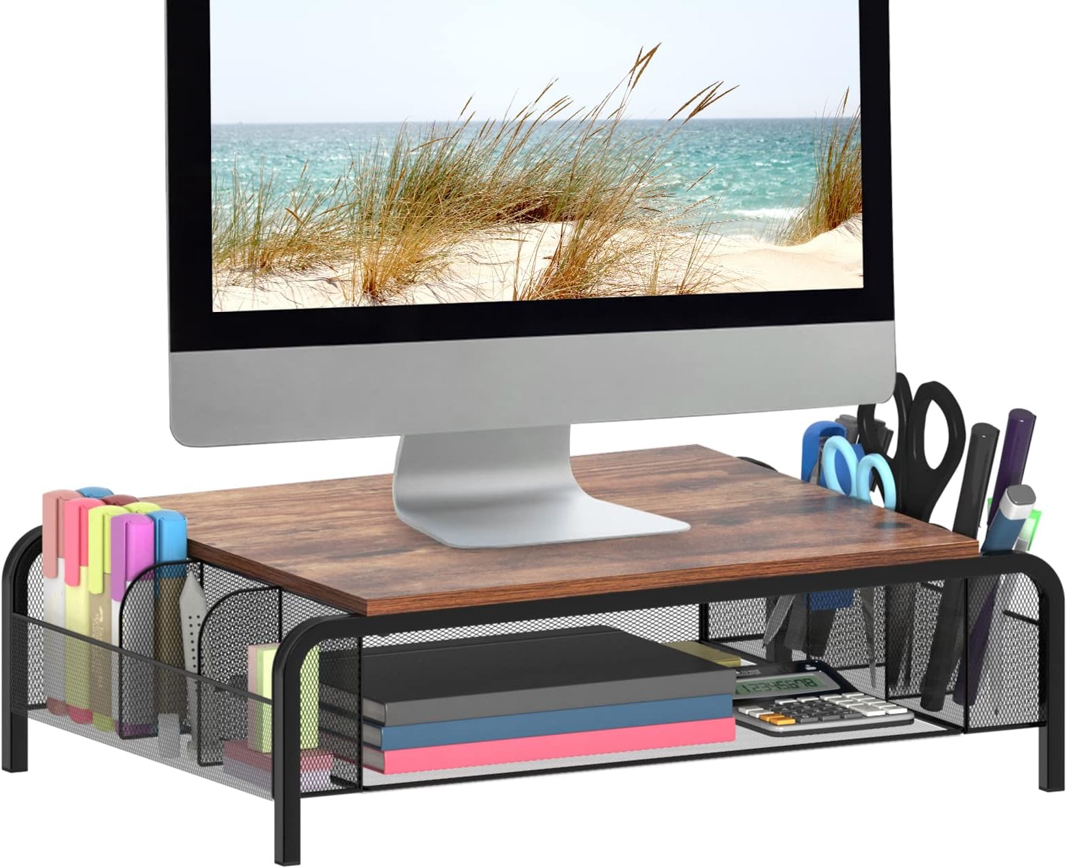 Amazon.com: Simple Houseware Desk Monitor Stand Riser with Adjustable ...