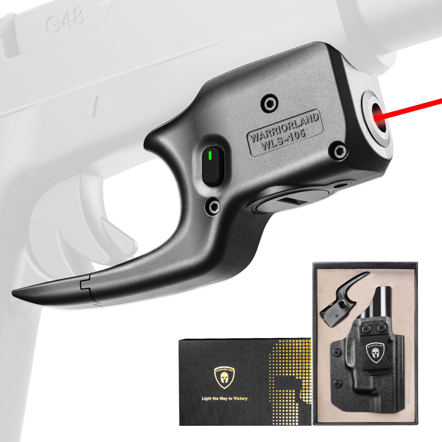 Amazon.com : WARRIORLAND Holster with Red Laser Light Combo Fit Glock ...