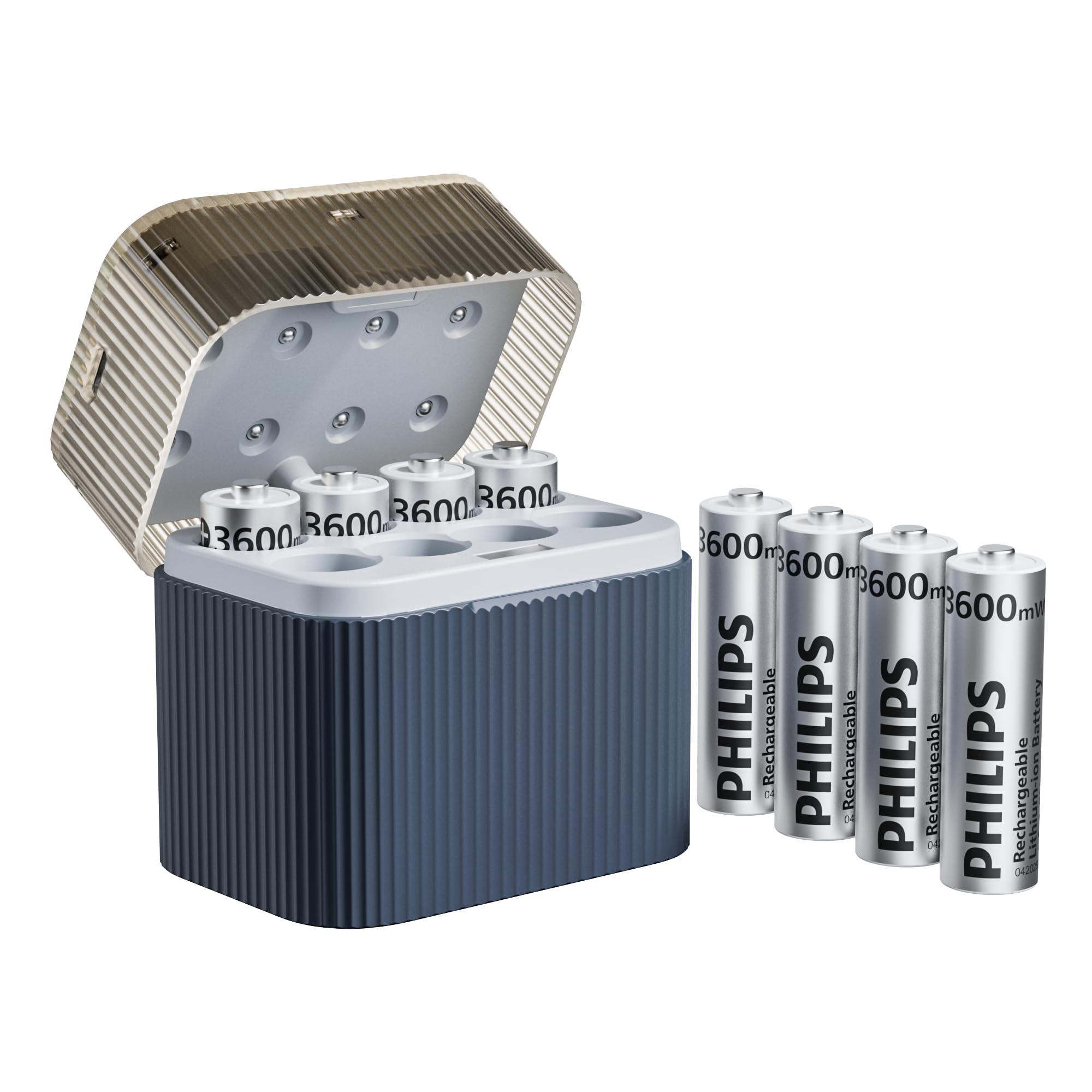 Philips Rechargeable Lithium Aa Batteries With Fast Charger 8 Pack ...