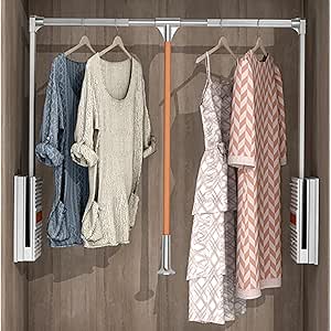Amazon.com: DONGYUE Pull-Down Clothes Rail, Aluminum Adjustable 56-120 ...