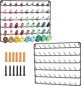 Amazon.com: HAITRAL 54-Spool Sewing Thread Rack 2 Packs, Wall-Mounted ...