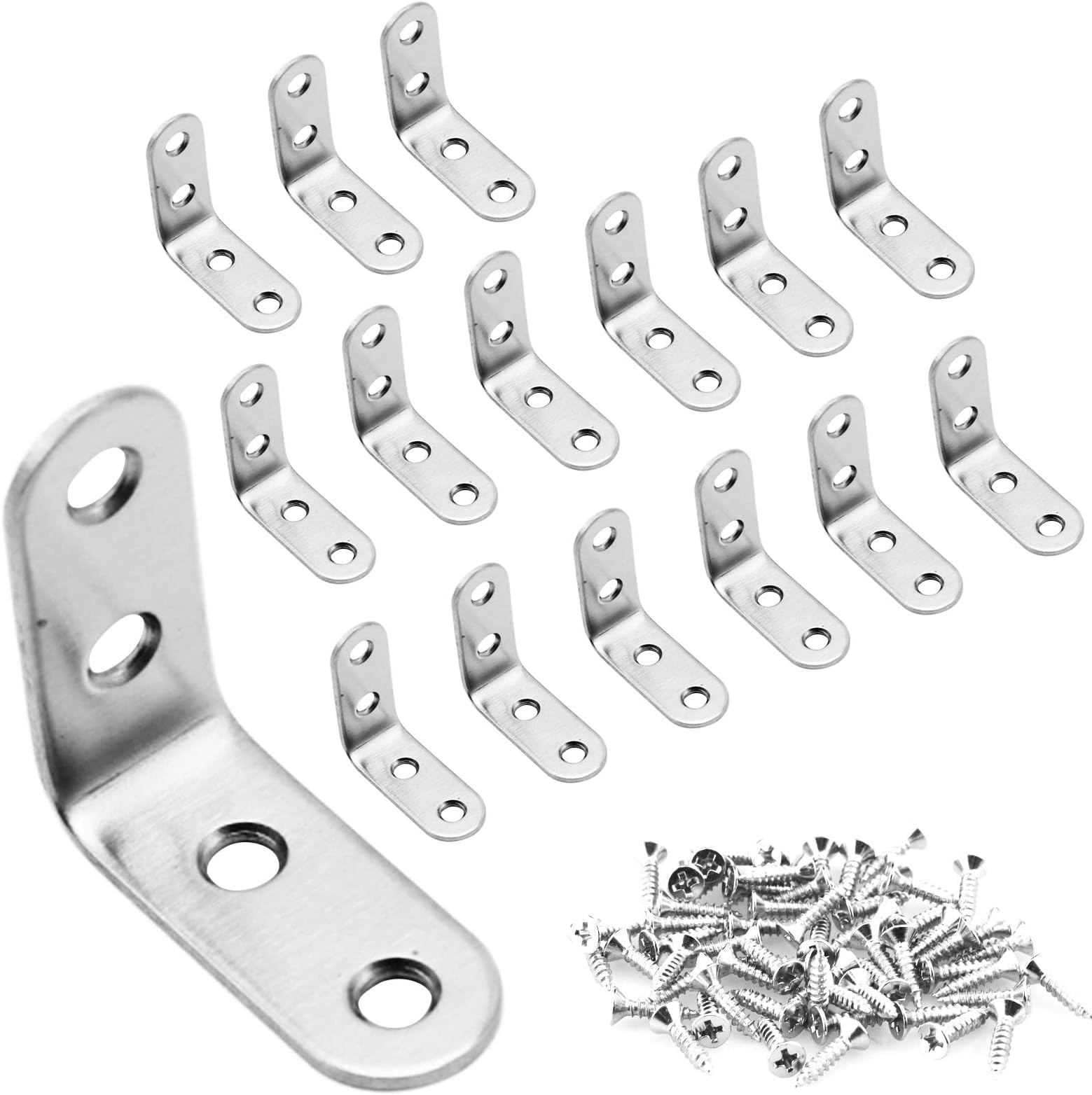 20 PCS Corner Brackets, L Shaped Stainless Steel Corner Brace, Right ...