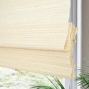 Amazon.com: Yin Yang Cordless Blackout Bamboo Roman Shades, Natural ...