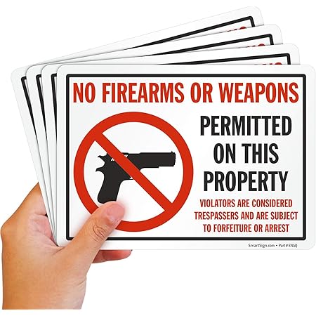 Amazon.com: ComplianceSigns.com Illinois No Firearms Pursuant To 430 ...