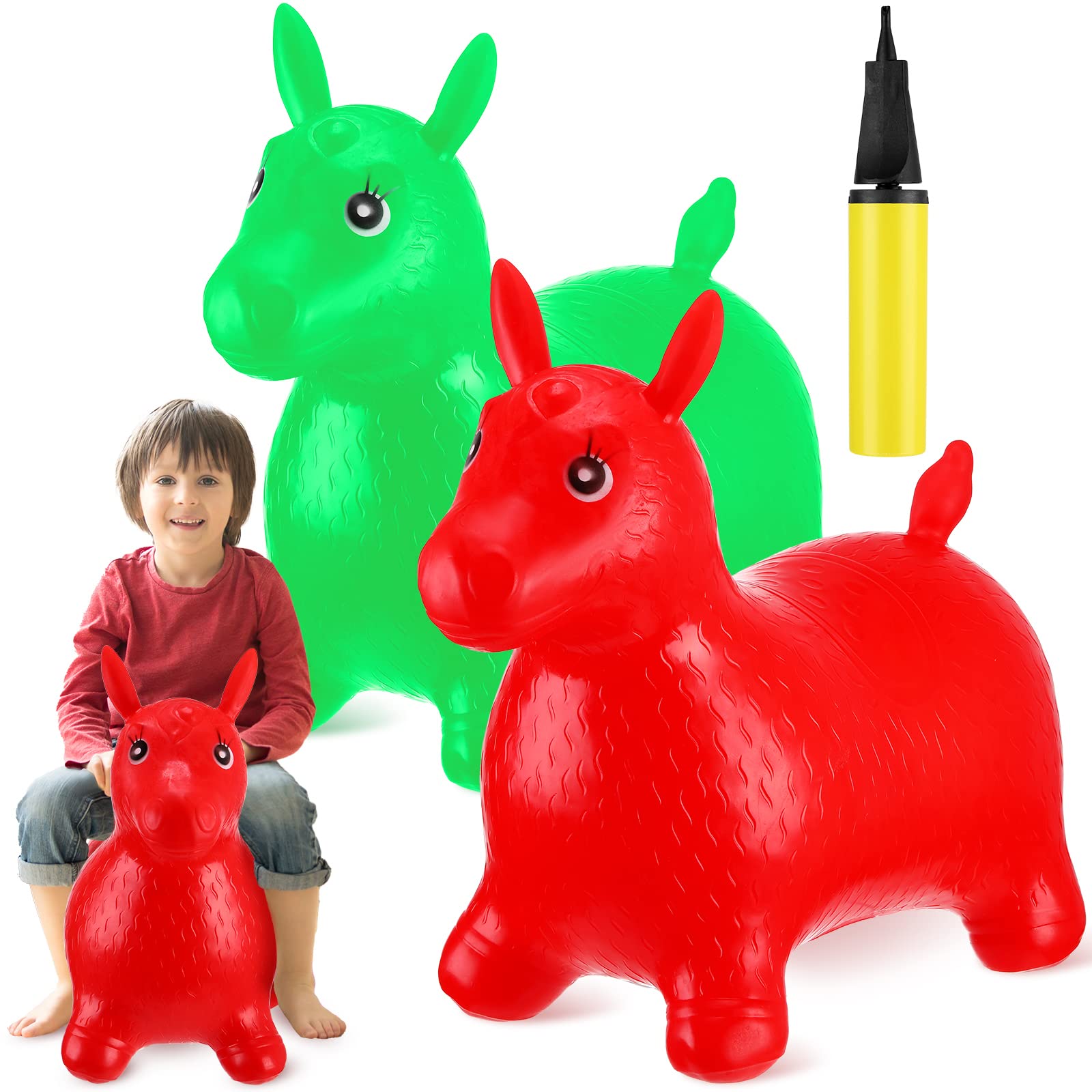 Sotiff 2 Pack Horse Hopper Jumping Animal with Pump Ride on Bouncy ...