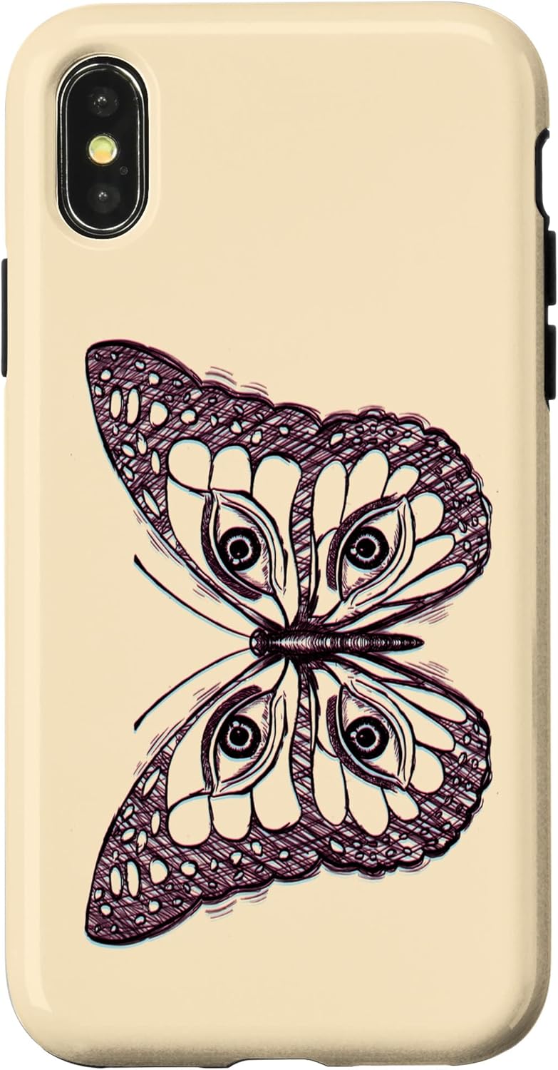 Amazon.com: iPhone X/XS Art Academia Aesthetic Butterfly Eyes Weirdcore ...