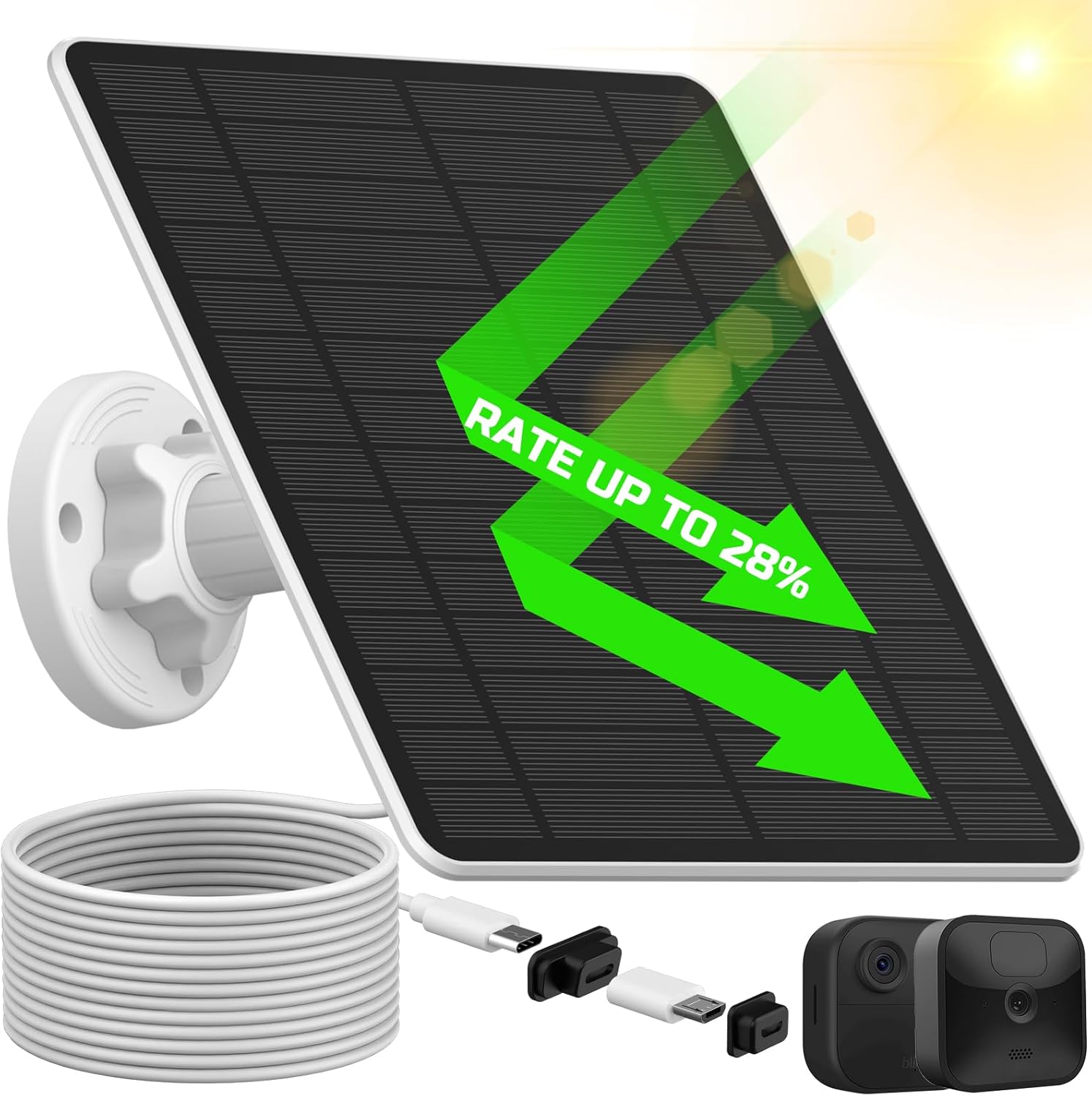 Amazon.com : Blink Camera Solar Panel, High Solar Conversion Rate Solar ...