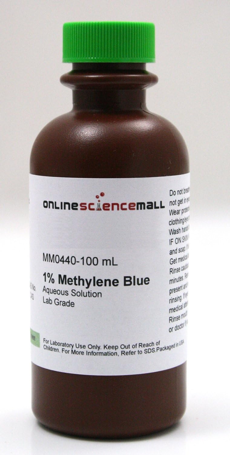 100mL of 1% Methylene Blue Solution - Lab Grade Reagent: Amazon.com ...