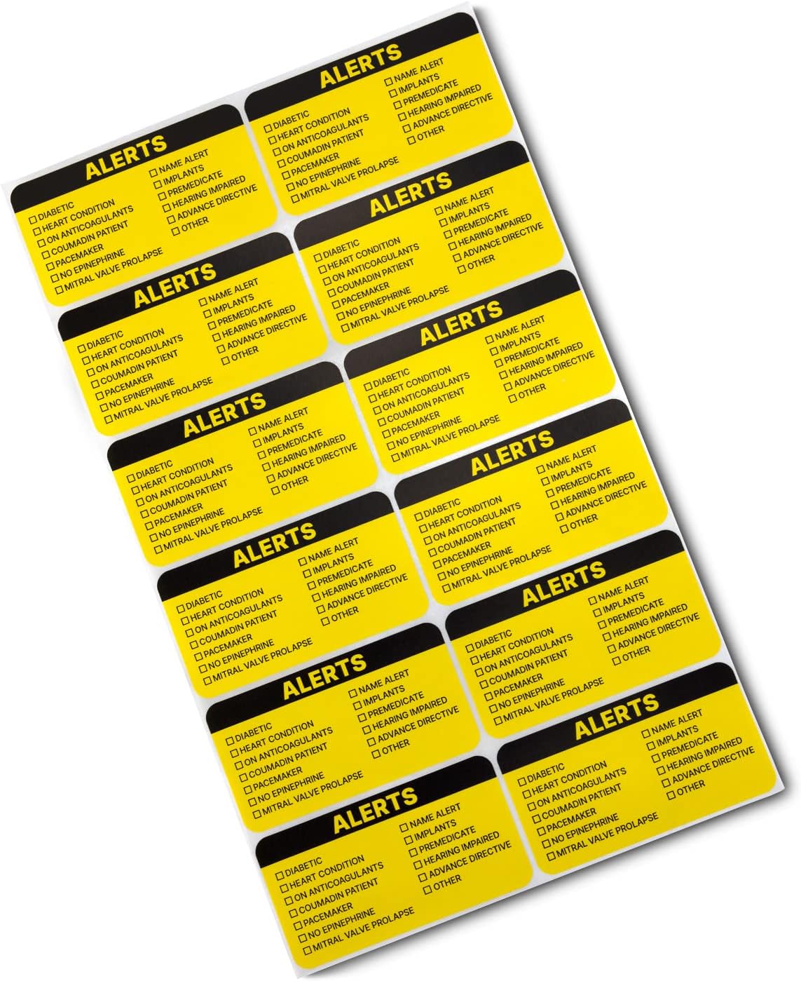 Amazon.com : 300 Labels Yellow Medical Alerts Multiple Choice Stickers ...