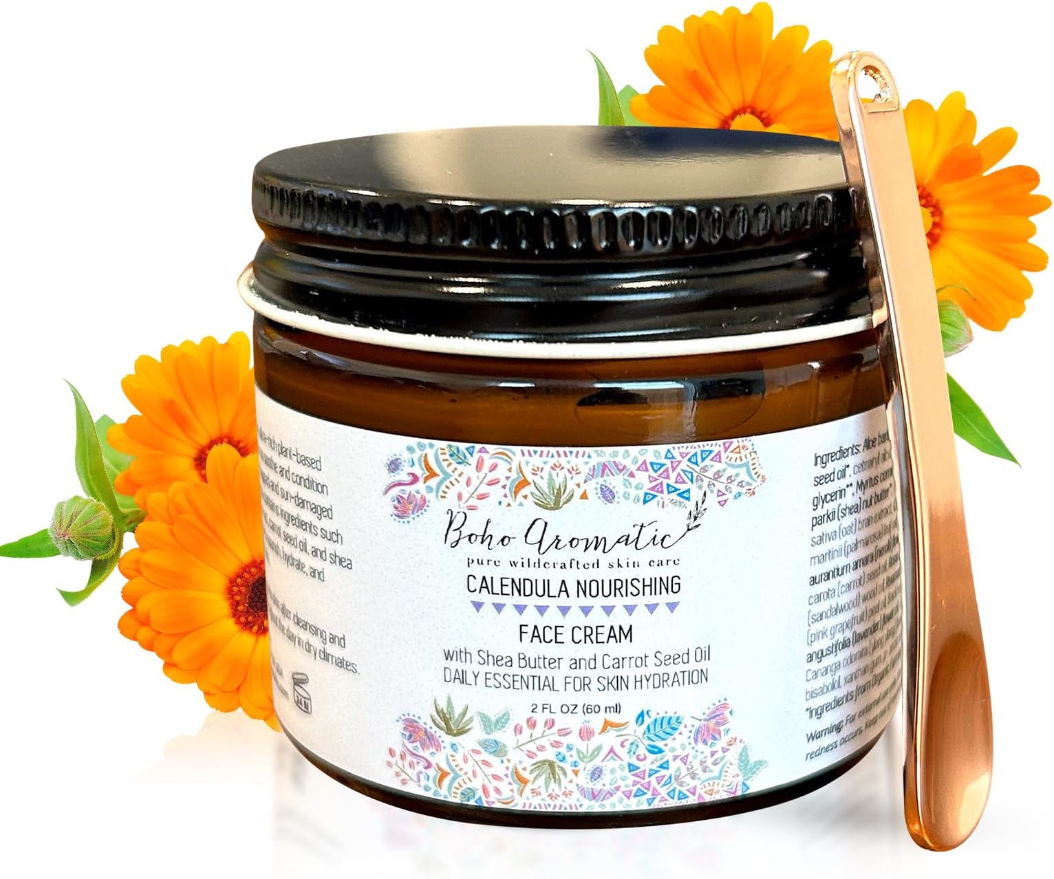Amazon.com: Boho Aromatic Calendula Nourishing Face Cream for Dry Skin ...