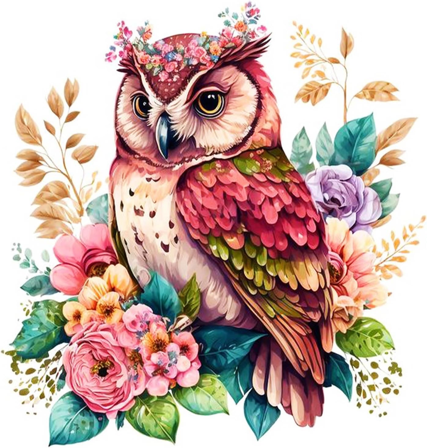 Amazon.com: Owl Diamond Art Kits for Adults, Round Full Drill Diamond ...