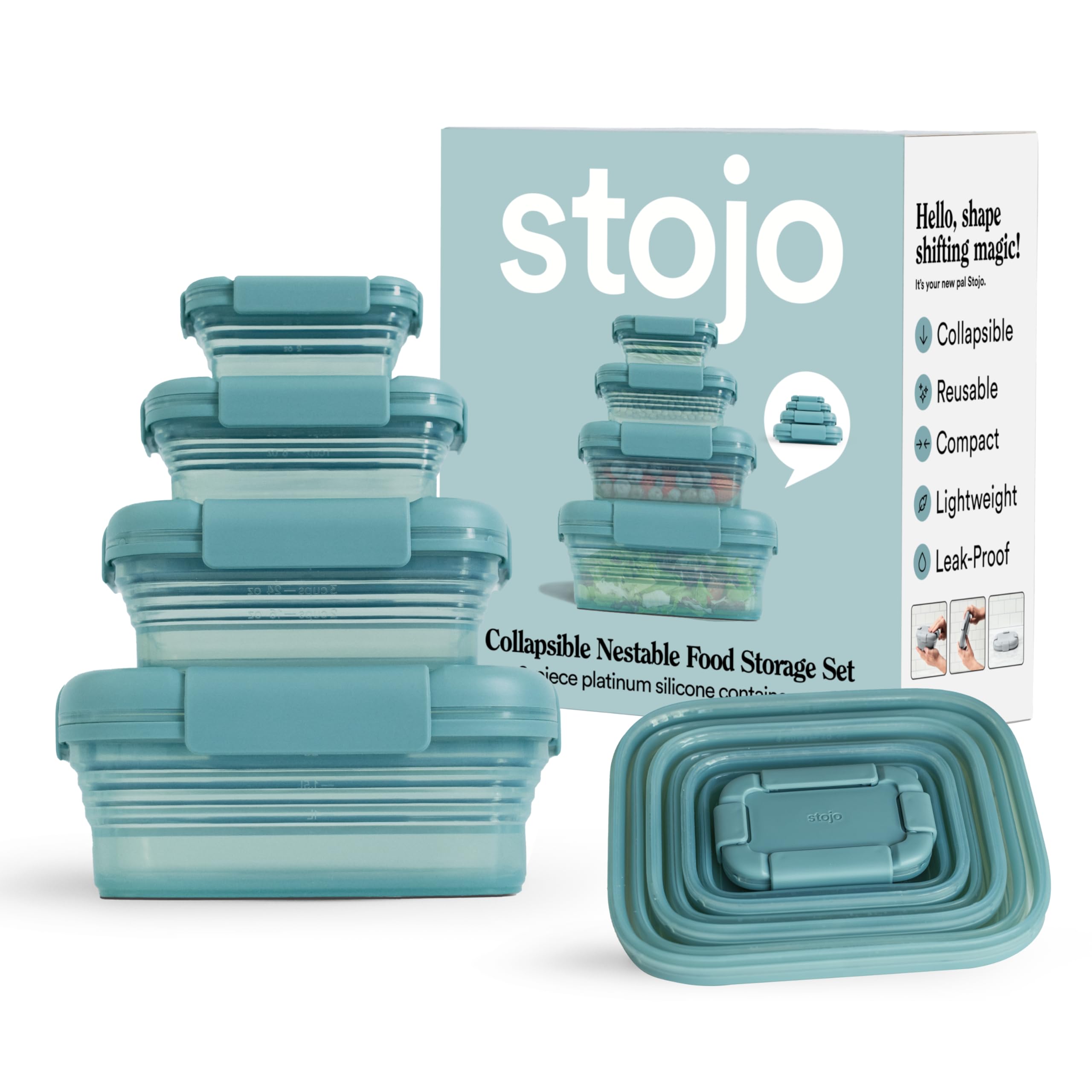 Amazon.com: Stojo Nestable Collapsible Food Storage Container -Set of 4 ...