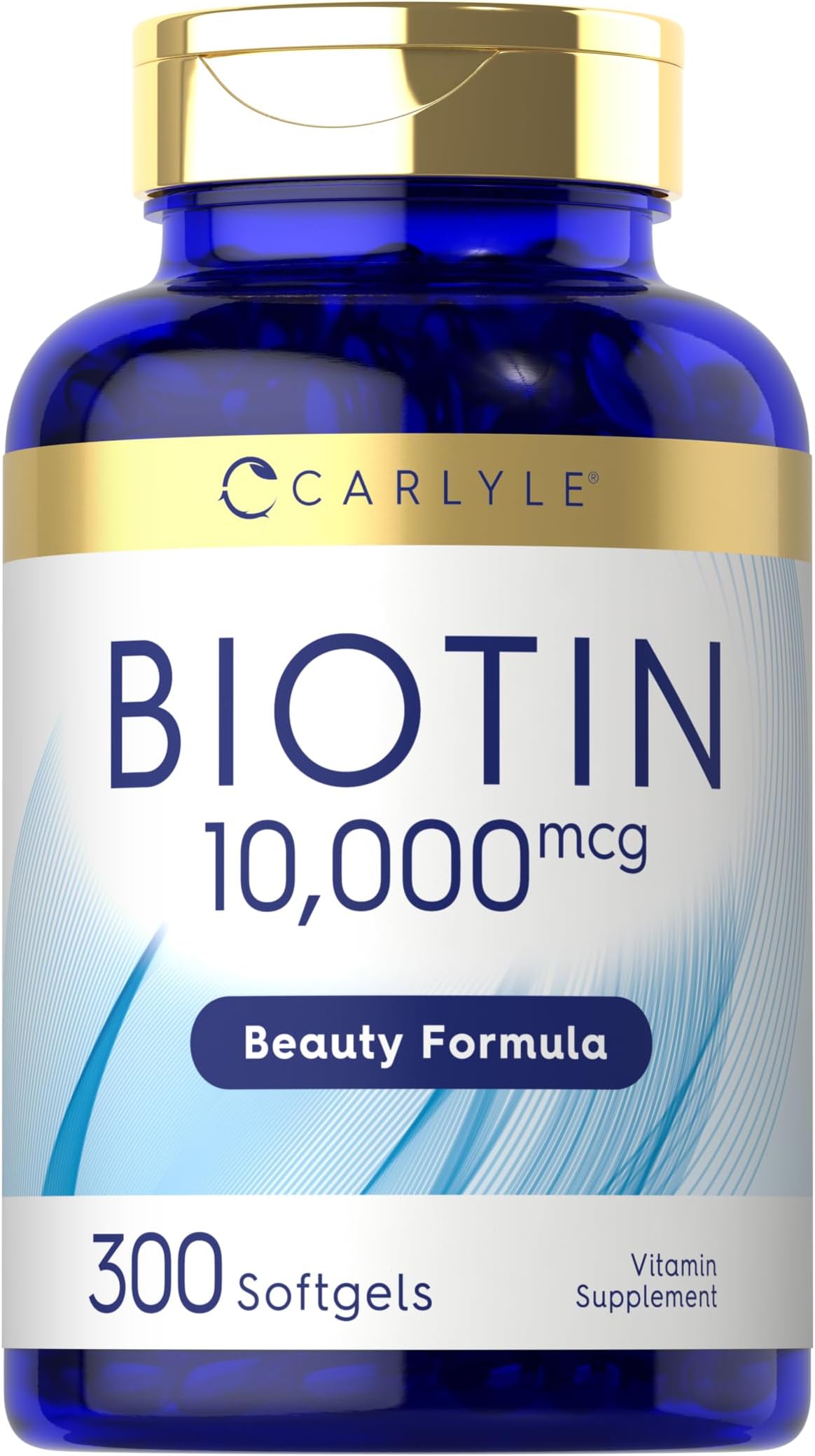 Amazon.com: Carlyle Biotin 10000mcg | 300 Softgels | Max Strength | Non ...