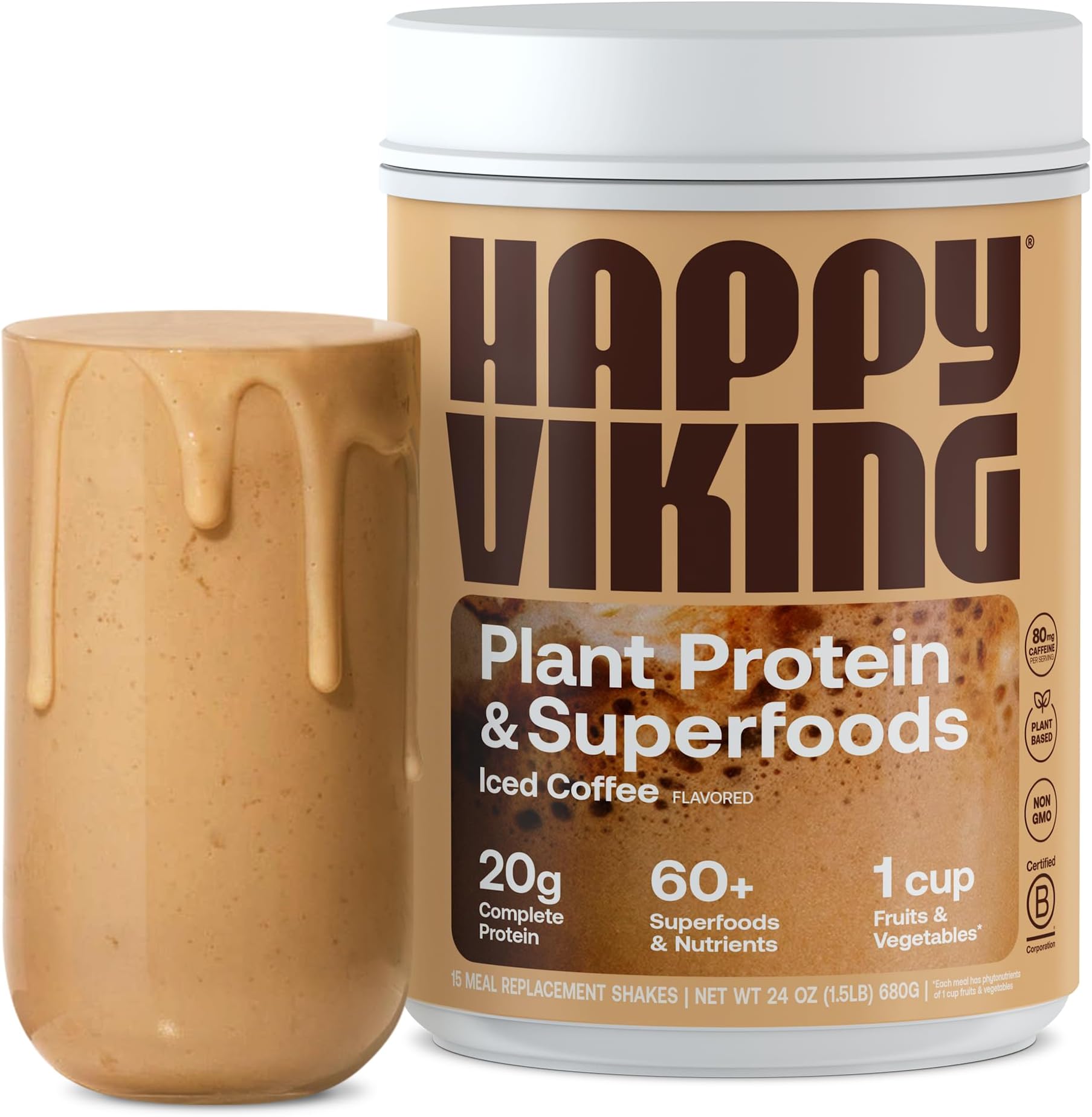 Amazon.com: Happy Viking Iced Coffee Protein Powder, Created by Venus ...
