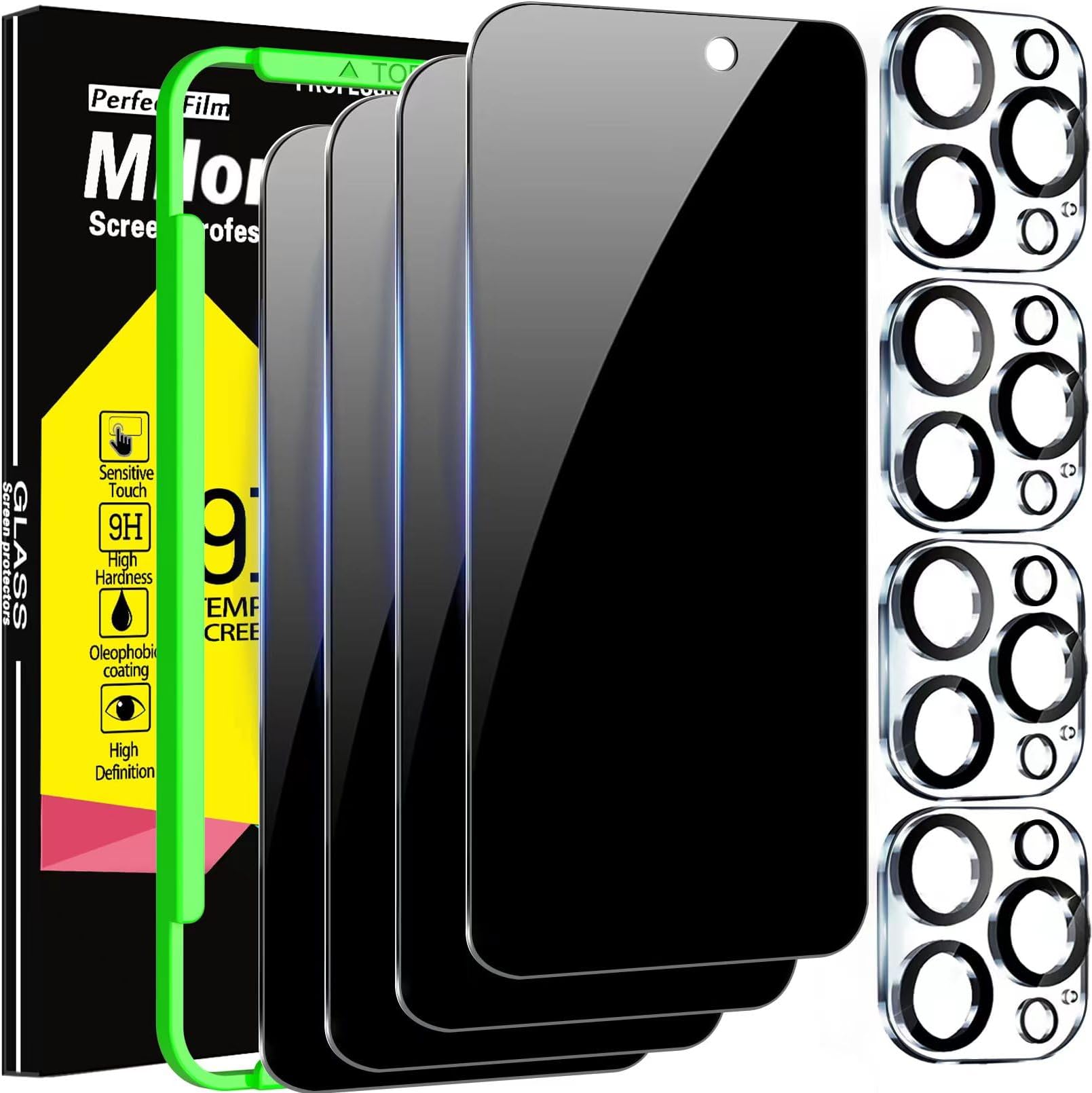 Amazon.com: Milomdoi 4 Pack Privacy Screen Protector for Apple iPhone ...