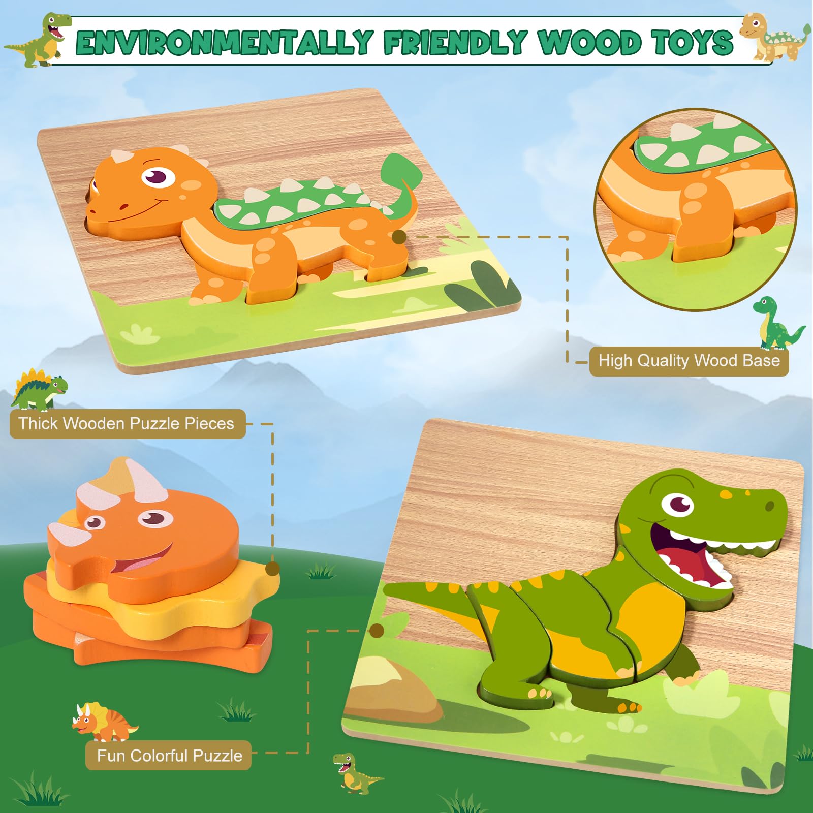 Snapklik.com : Toddler Puzzles For Kids Age 1 2 3 4 Year Old, 6 Pack ...