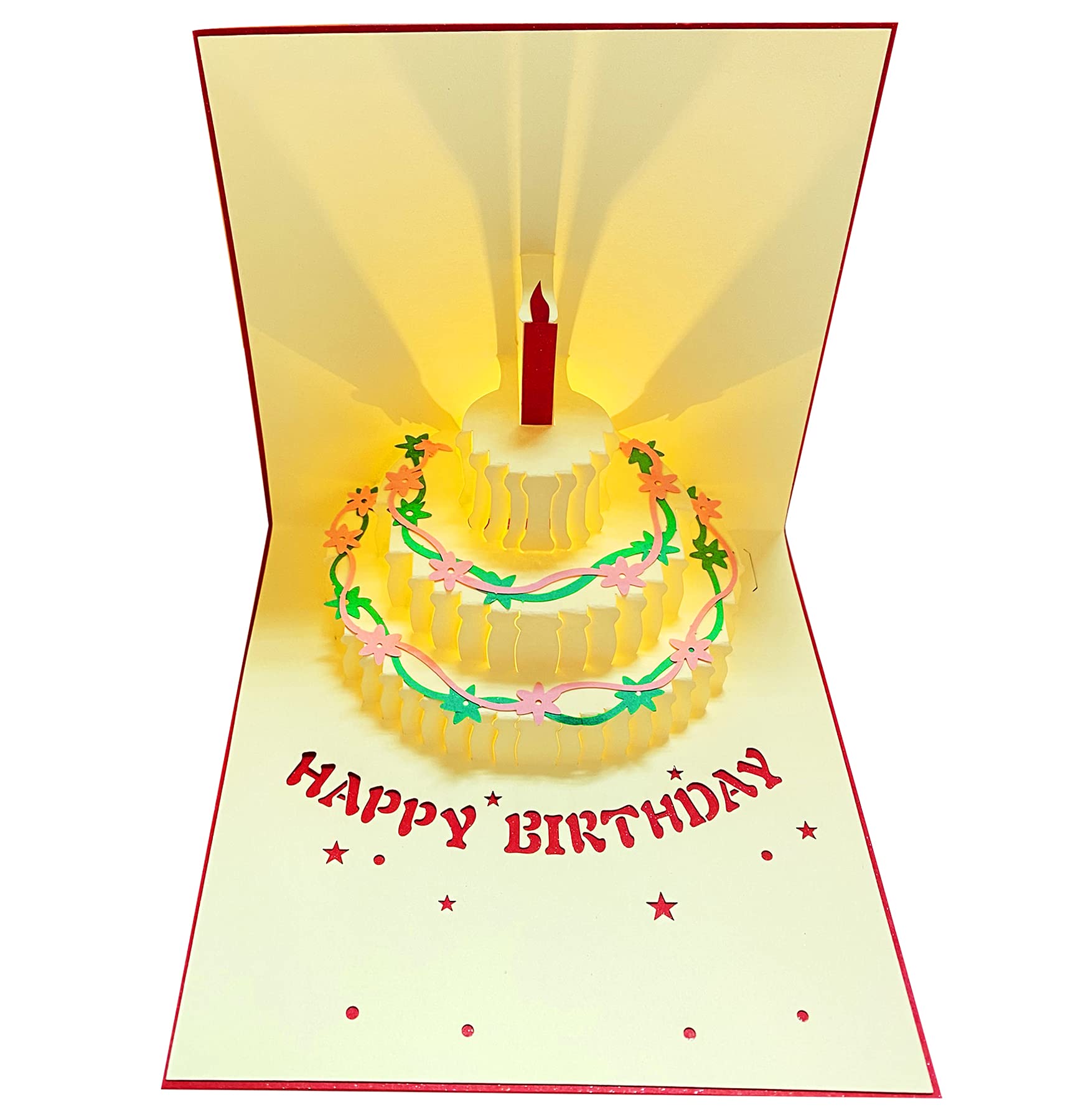 Buy 3D Pop Up Birthday Cards,Warming LED Light Birthday Cake Music ...