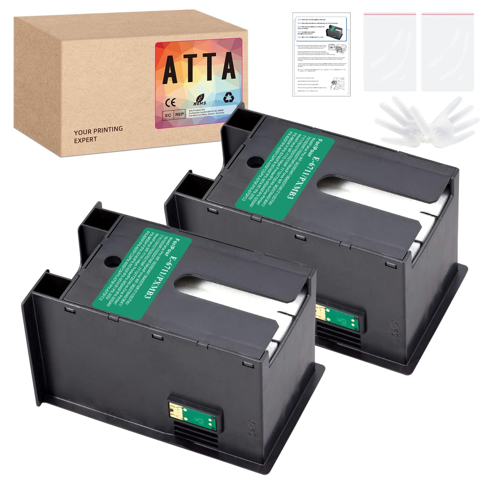 ATTA T6711 Maintenance Box Replacement for Epson C13T671100 Work with ...