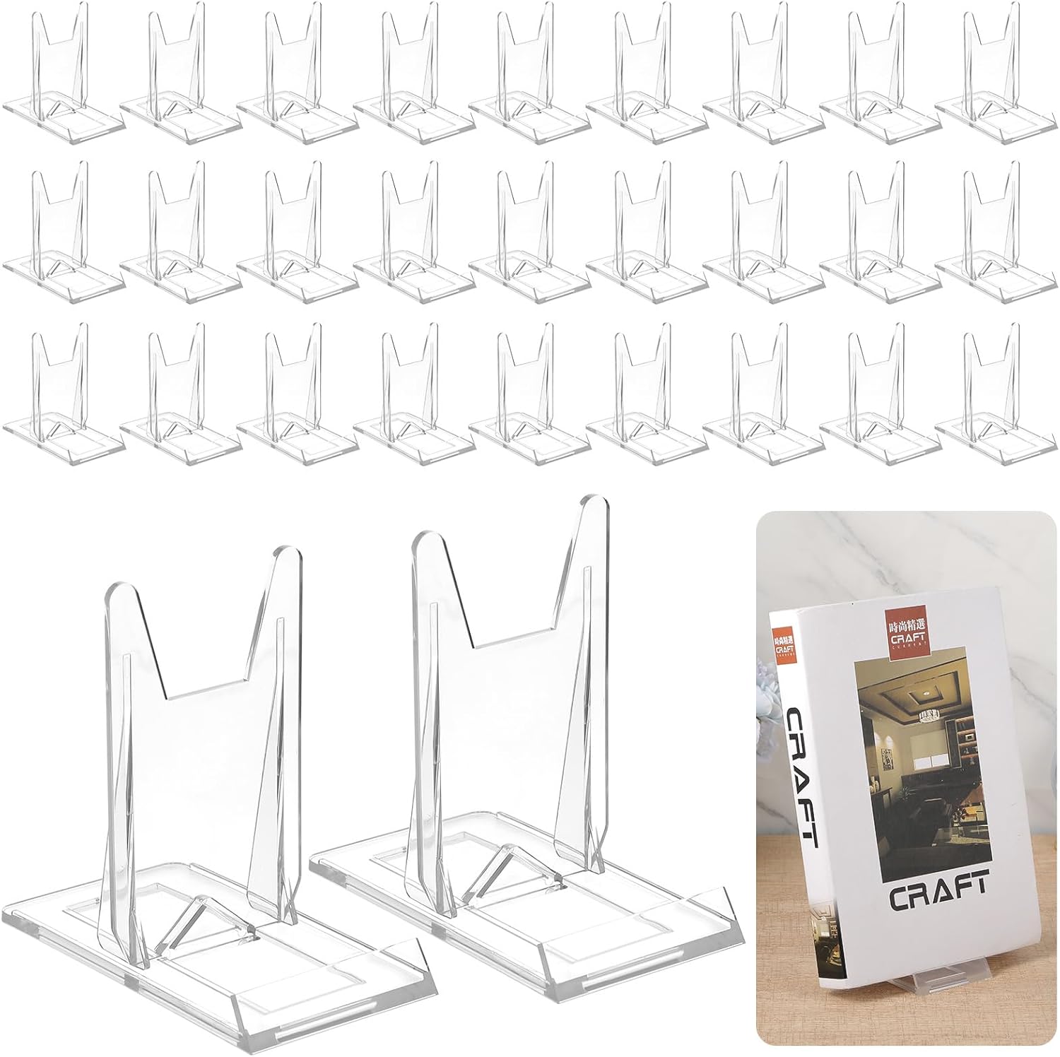 Amazon.com: 30 Pack Book Display Stand Adjustable Clear Display Holder ...