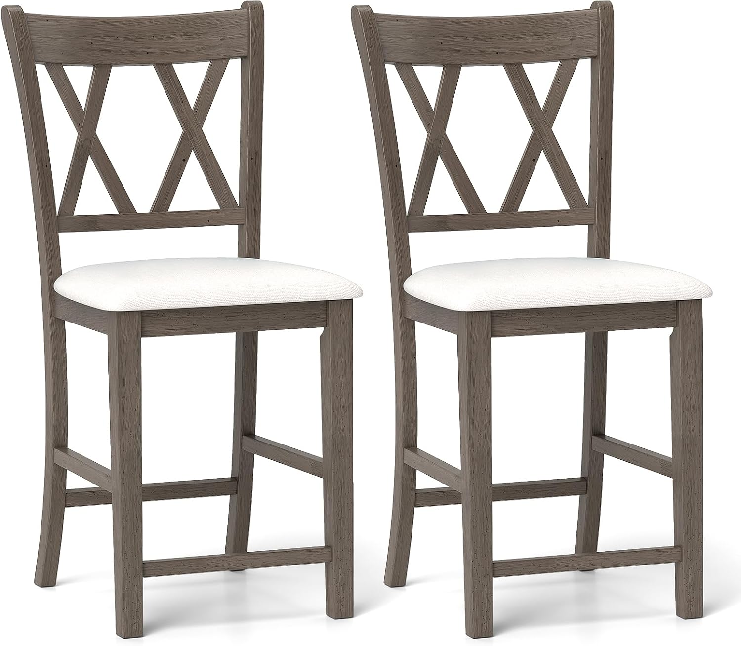 Amazon.com: Giantex Wood Bar Stools Set of 2, 24" Counter Height Bar ...